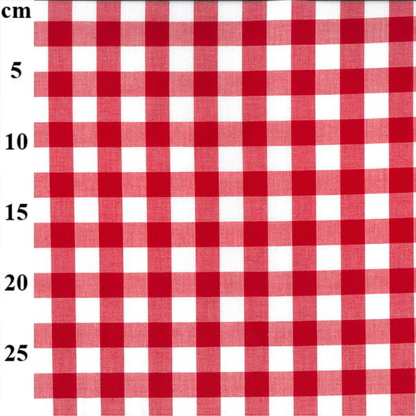 Gingham rutet rød-hvit rutevev - Spødet